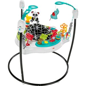 fisher-price baby bouncer animal wonders jumperoo activity center with music lights sounds and developmental toys