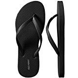 old navy flip flop sandals for woman, great for beach or casual wear (8, black (2-pair))