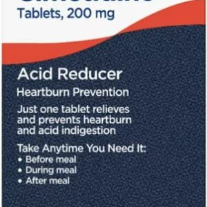 Equate Cimetidine Tablets 200 mg - Over-The-Counter Acid Reducer - Heartburn Relief - Stomach Acidity Reducer - Acid Indigestion, Sour Stomach, Upset Stomach Comfort - 120 Tablets ((Pack of 1), 120)