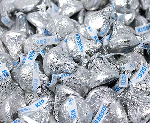 CrazyOutlet HERSHEY'S KISSES Silver Milk Chocolate Candy, Bulk Pack 2 Pounds