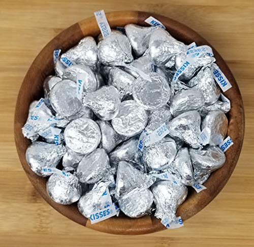 CrazyOutlet HERSHEY'S KISSES Silver Milk Chocolate Candy, Bulk Pack 2 Pounds