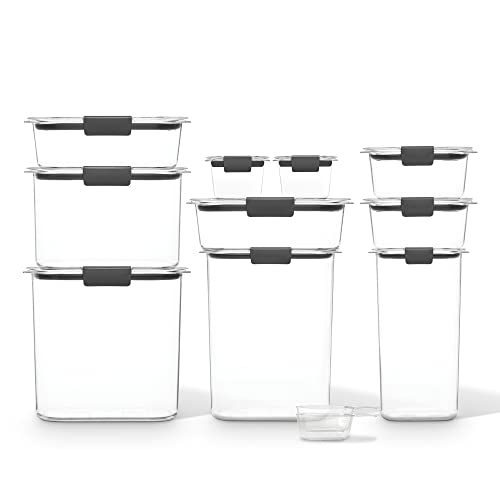 Rubbermaid Brilliance Pantry 10-Piece Set, Clear and Airtight Food and Pantry Storage Containers