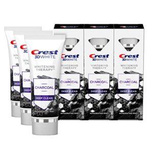 crest 3d white whitening therapy charcoal deep clean fluoride toothpaste, invigorating mint, 3.5 ounce, pack of 3