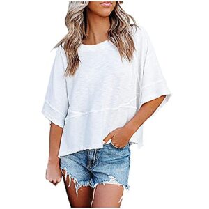 Womens Backless Long Sleeve Shirts Causal Open Back Knotted Pullover Tops Womens Tops Dress Casual 2023 White