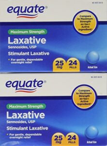 equate maximum strength laxative pills, sennosides 25 mg, 48 pills