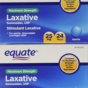 Equate Maximum Strength Laxative Pills, Sennosides 25 mg, 48 Pills