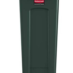 Rubbermaid Commercial Products Slim Jim Trash/Garbage Can with Venting Channels, 23-Gallon, Green, for Kitchen/Office/Workspace, Pack of 4