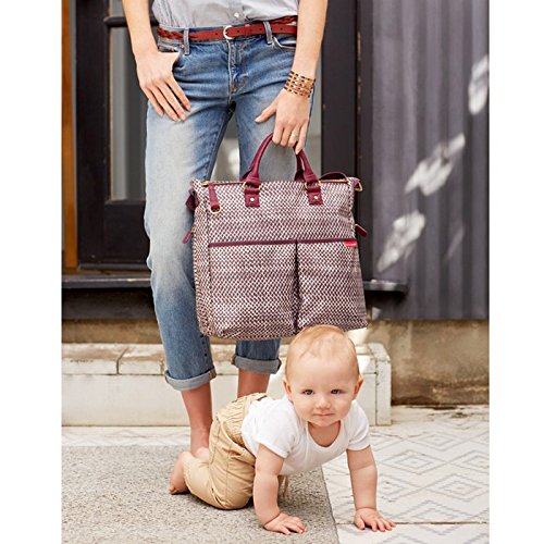 Skip Hop Duo Special Edition Diaper Bag, Plum Sketch (Discontinued by Manufacturer)