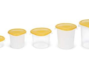 Rubbermaid Commercial Lid (Lid Only) for Round Food Storage Container, Fits 4 Qt. Containers, Yellow (FG572200YEL)