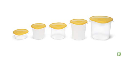 Rubbermaid Commercial Lid (Lid Only) for Round Food Storage Container, Fits 4 Qt. Containers, Yellow (FG572200YEL)