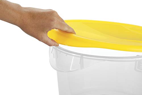 Rubbermaid Commercial Lid (Lid Only) for Round Food Storage Container, Fits 4 Qt. Containers, Yellow (FG572200YEL)