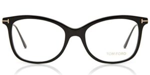 eyeglasses tom ford ft 5510 001 shiny black front, rose gold temples, shiny black front, shiny rose gold temples, 52/17/140