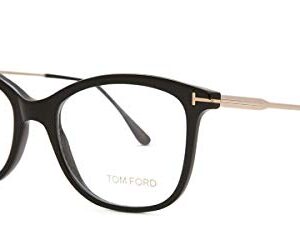 Eyeglasses Tom Ford FT 5510 001 Shiny Black Front, Rose Gold Temples, Shiny Black Front, Shiny Rose Gold Temples, 52/17/140