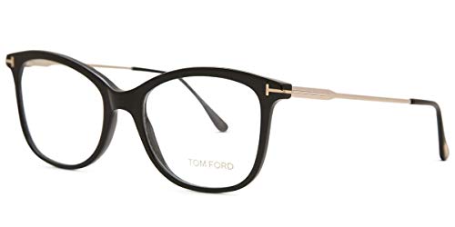 Eyeglasses Tom Ford FT 5510 001 Shiny Black Front, Rose Gold Temples, Shiny Black Front, Shiny Rose Gold Temples, 52/17/140