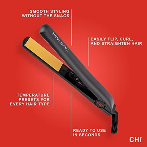 CHI Original Ceramic Hair Straightening Flat Iron| 1" Plates | Blue Sand | Professional Salon Model Hair Straightener