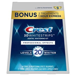 crest 3d whitestrips, professional effects, teeth whitening strip kit, 44 strips (22 count pack)