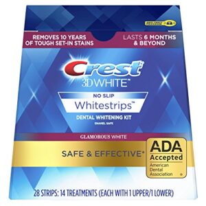 crest 3d white luxe whitestrip teeth whitening kit, glamorous white, 14 treatments( each with 1 upper/ 1 lower), 28 strips