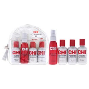 chi infra the essentials kit with infra shampoo, 44 iron guard, infra treatment and silk infusion