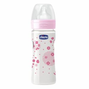 chicco 250ml wellbeing pp bottle (pink)