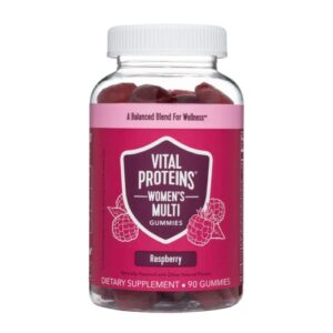 vital proteins women’s multivitamin gummy, b vitamins, antioxidants, and essential minerals, to boost energy, support metabolism, immune health, 45-day supply – 90ct, raspberry flavor