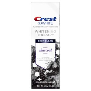 crest, 3d white whitening therapy deep clean toothpaste invigorating oz 79353, mint, charcoal, 4.1 ounce