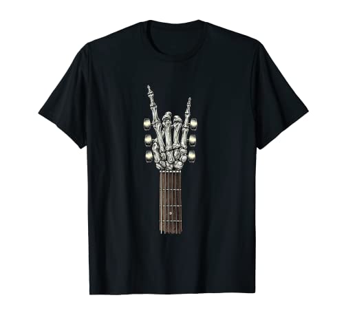 Rock On Guitar Neck - With A Sweet Rock & Roll Skeleton Hand T-Shirt