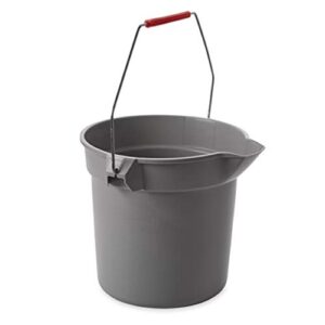 Rubbermaid Commercial Products 3.5 Gallon BRUTE Heavy-Duty, Corrosive-Resistant, Round Bucket, Gray (FG261400GRAY), 1 Count (Pack of 1)