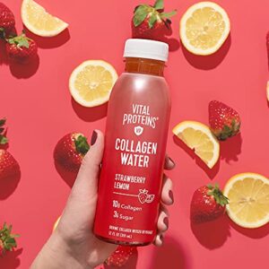 Vital Proteins Collagen Water™, 10g of Collagen per Bottle & Made with Real Fruit Juice - Strawberry Lemon, 4 Pack