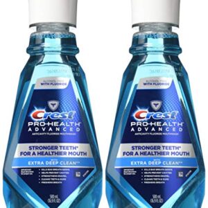 Crest Pro-Health Advanced Mouthwash with Extra Deep Clean, Fresh Mint,16.9 Fluid Ounce (2-Pack)