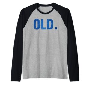 old funny navy blend raglan baseball tee