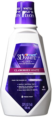 Crest 3D White Multi-Care Whitening Rinse, Glamorous White, Fresh Mint-32 oz, 946 milliter