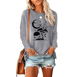 Women's Casual Batwing Long Sleeve T Shirt Round Neck Basic Loose Tunic Tops Going Out Top for Women 2023