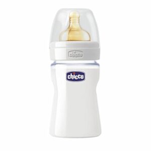 chicco- baby nature glass latex feeding bottle 240ml