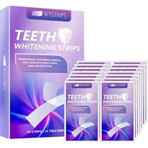 teeth whitening strips 28 strips (14 pack), professional effects, teeth whitening strip kit, reduced sensitivity white strips for whiter teeth, dental whitener strips coconut flavor