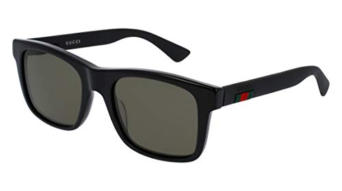 Gucci Mens UV Protection Polarized Square Sunglasses Black 53mm