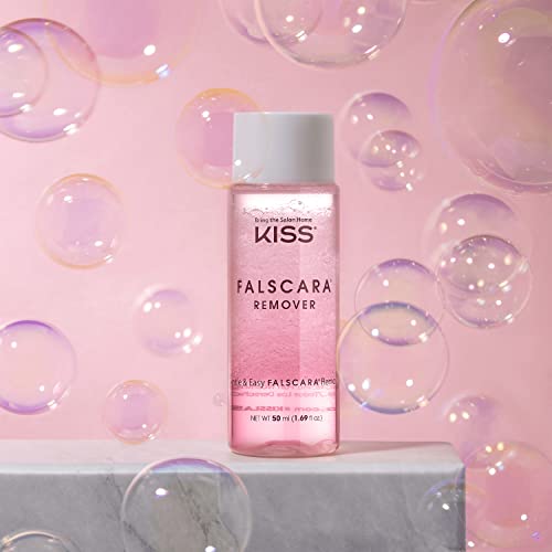 KISS Falscara DIY Eyelash Extension Remover with Natural Rosewater – Gentle Soothing Nourishing Eye Cleanser for Removal of Artificial False Synthetic Eyelashes, Lash Wisps, and Bond & Seal Adhesive