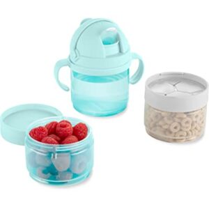 Skip Hop Stackable Snack Container & Sippy Cup, Grey Teal