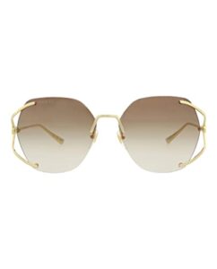 gucci womens gold gold brown fashion designer eyewear