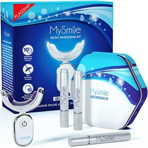 mysmile teeth whitening kit enhanced teeth whitener flagship version,10 min 6 month supply non-sensitive teeth whitening pen, helps to remove stains from coffee, smoking, wine, soda, tea