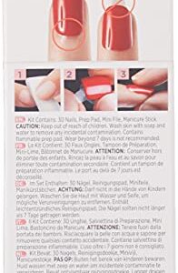 KISS imPRESS Press-On Manicure, Nail Kit, PureFit Technology, Short Press-On Nails, Rain Check', Includes Prep Pad, Mini Nail File, Cuticle Stick, and 30 Fake Nails