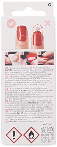 KISS imPRESS Press-On Manicure, Nail Kit, PureFit Technology, Short Press-On Nails, Rain Check', Includes Prep Pad, Mini Nail File, Cuticle Stick, and 30 Fake Nails