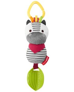 skip hop bandana buddies baby activity chime & teether stroller toy, zebra