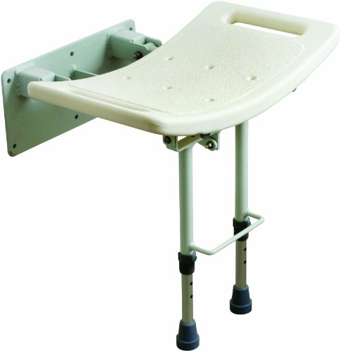 Drive DeVilbiss Healthcare Wall Mounted Shower Seat with Adjustable Height Legs and Rust Free Aluminium Frame