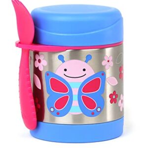 Skip Hop Baby Zoo Little Kid and Toddler Blossom Butterfly Insulated Food Jar and Spork Set, Multi, 11 fl oz