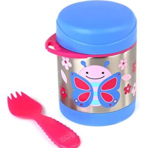 Skip Hop Baby Zoo Little Kid and Toddler Blossom Butterfly Insulated Food Jar and Spork Set, Multi, 11 fl oz