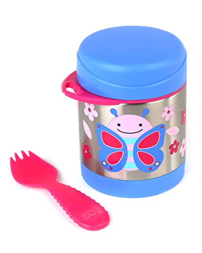 Skip Hop Baby Zoo Little Kid and Toddler Blossom Butterfly Insulated Food Jar and Spork Set, Multi, 11 fl oz