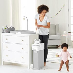 Skip Hop Diaper Pail with Dual Air-Lock, Universal Refill Bags, White