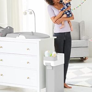 Skip Hop Diaper Pail with Dual Air-Lock, Universal Refill Bags, White