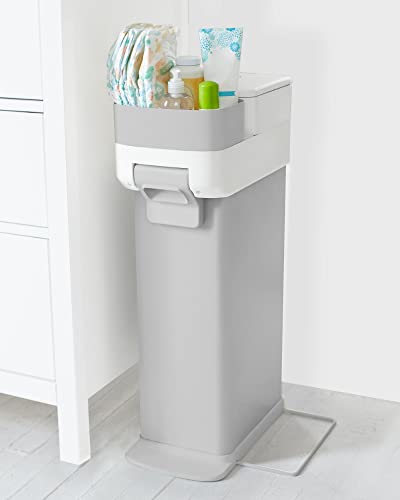 Skip Hop Diaper Pail with Dual Air-Lock, Universal Refill Bags, White