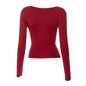 Crop Tops for Women Tshirt Pack Women's Spring Long Sleeve Cowl Neck Button Tunic Tops Lightweight Sweatshirts